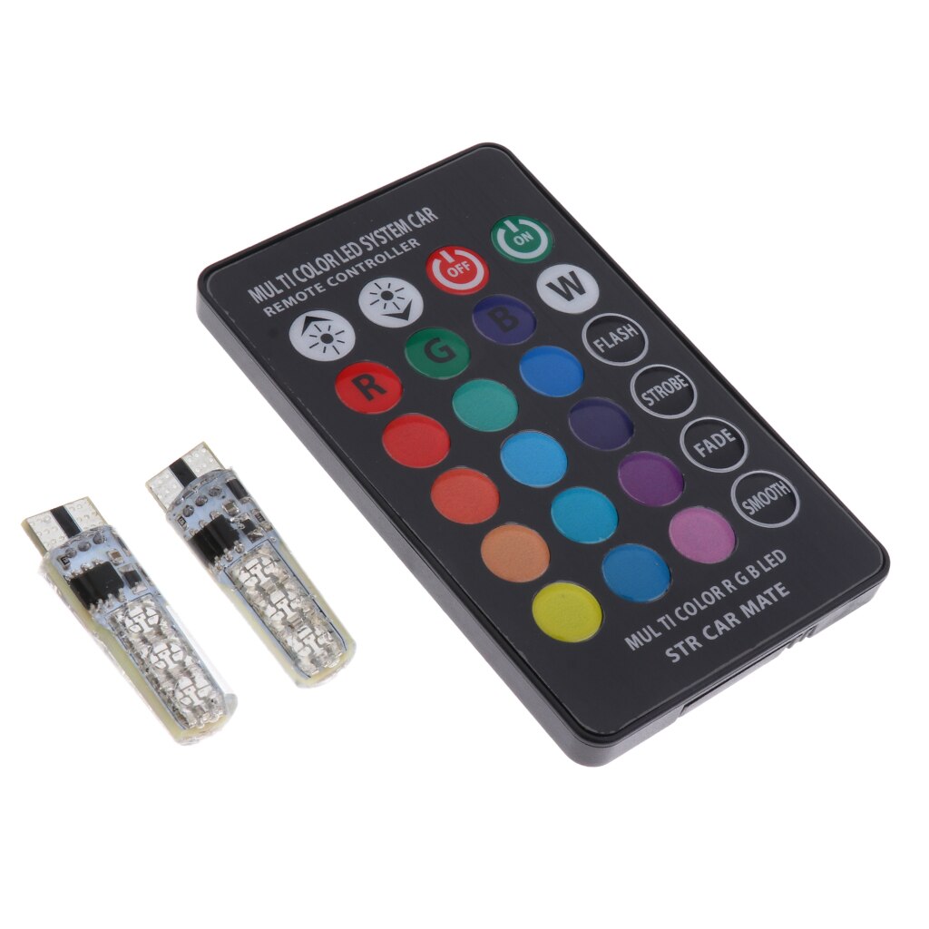 2 Stuks T10 5050 6SMD Led Rgb Lamp Afstandsbedieni... – Grandado