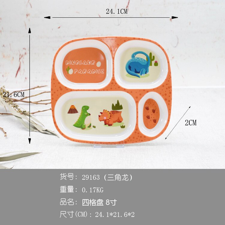 Baby Plate Children's Tableware Compartment Tray D... – Grandado