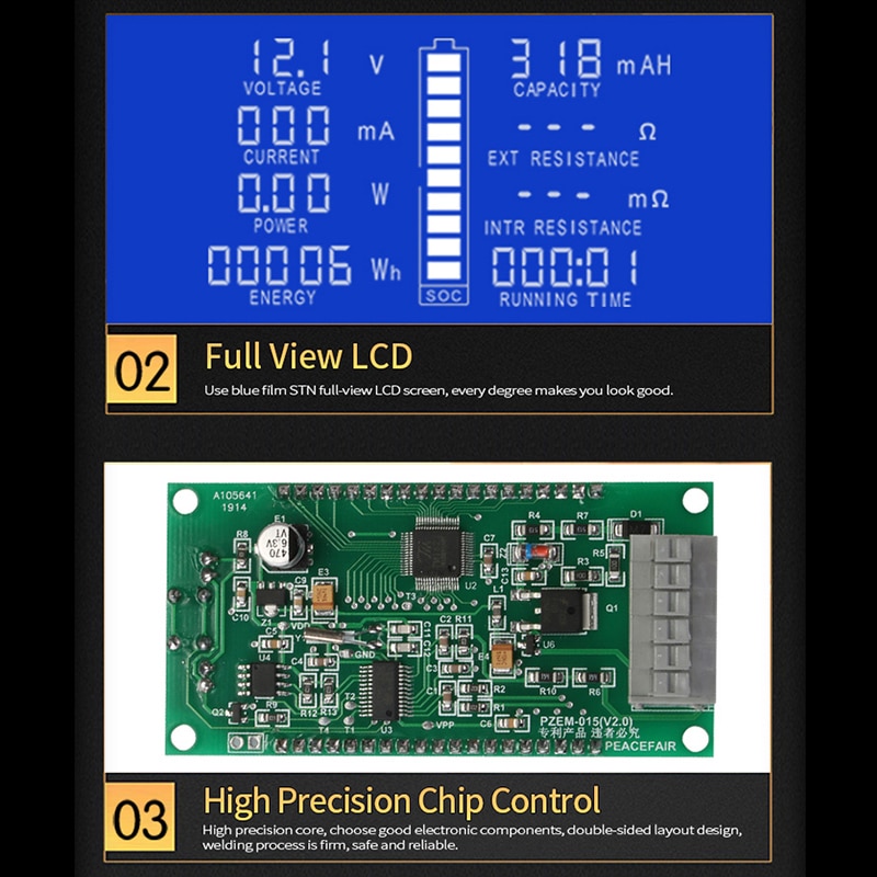 Digital Battery Test Tool Ammeter Voltmeter Direct Current Voltage ...