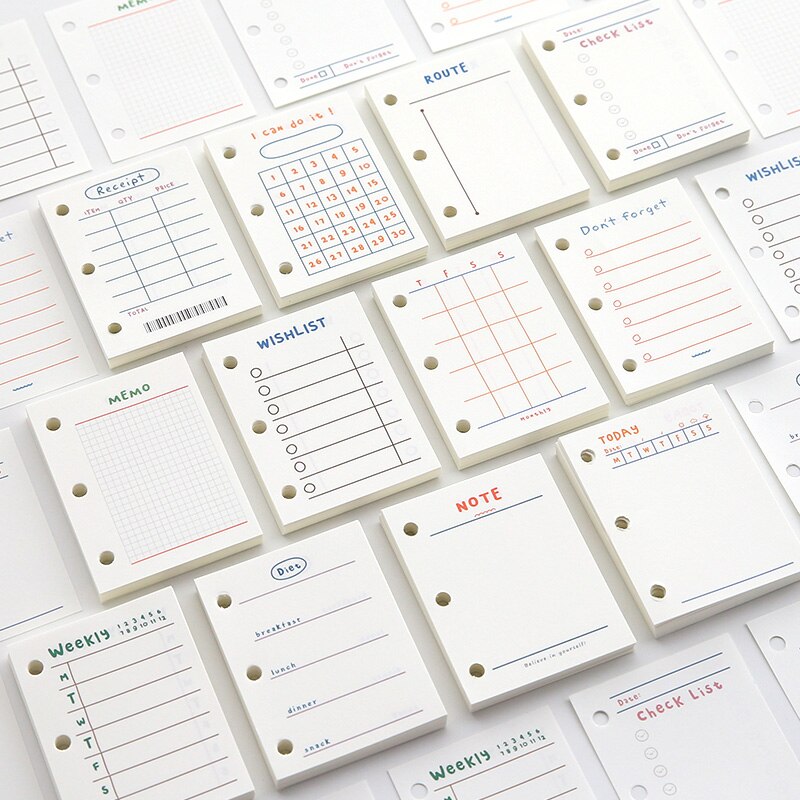 Mini 3Holes 6x8cm Refill Paper Loose Leaf Notebook... – Vicedeal
