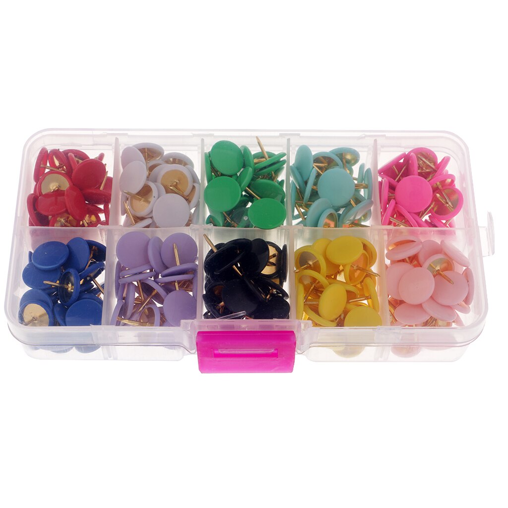 A Box of 300pcs Assorted Color Round Drawing Pins ... – Grandado