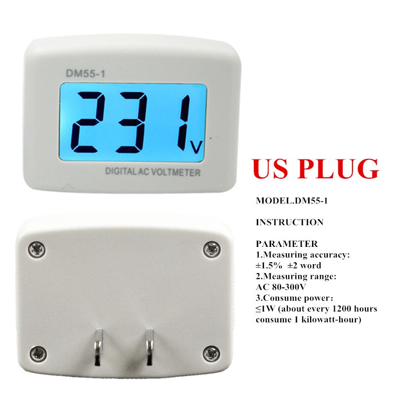 DM55-1 Digital Plug In Voltage Meter EU/US Plug Vo... – Vicedeal