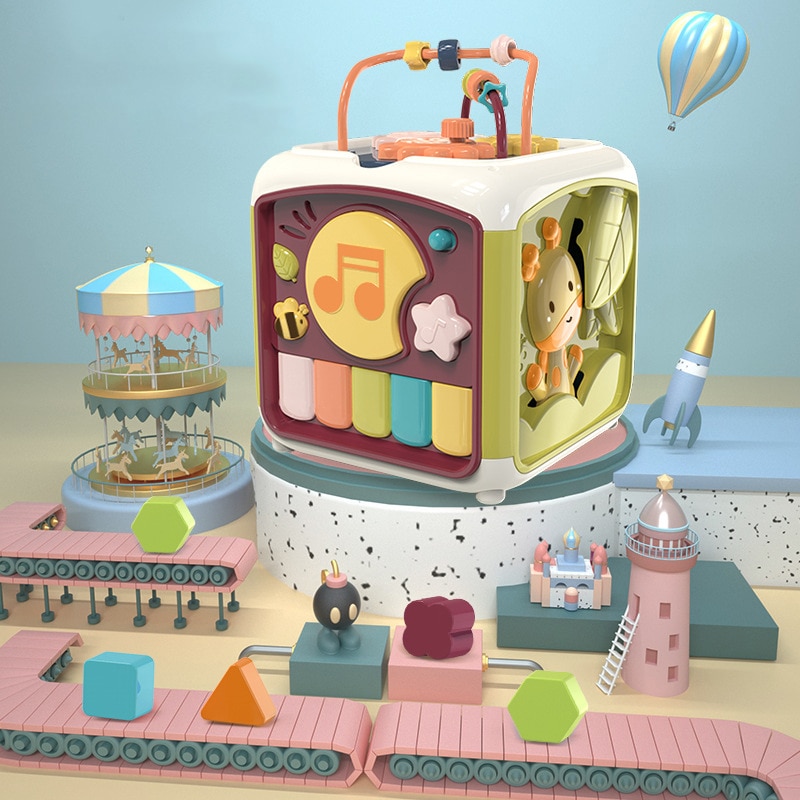 Baby Activity Cube Toddler Toys 7 in 1 Educational... – Grandado