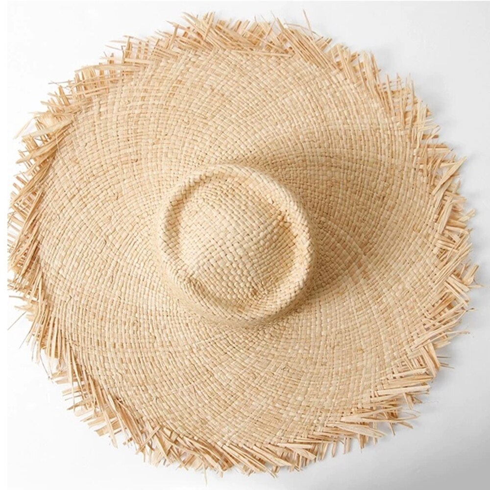 Women Summer Sun Hat With Large Brim Ladies Raffia... – Grandado