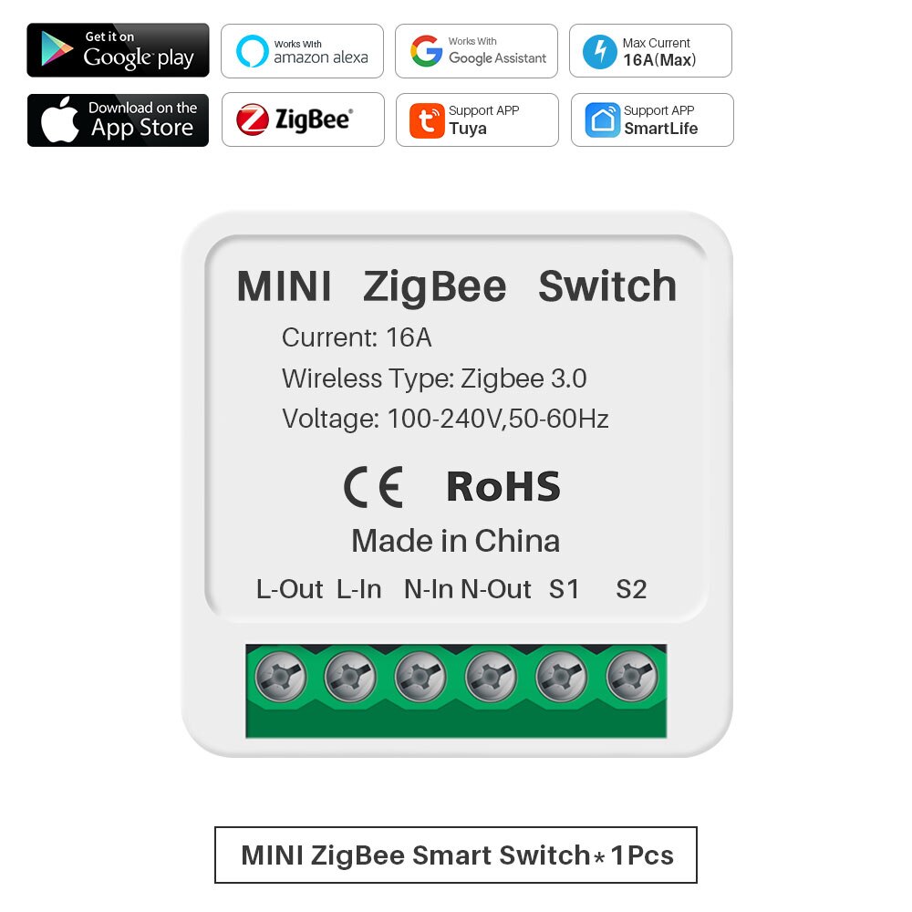 16A Mini Smart Switch Zigbee Twee Manier Controle ... – Vicedeal