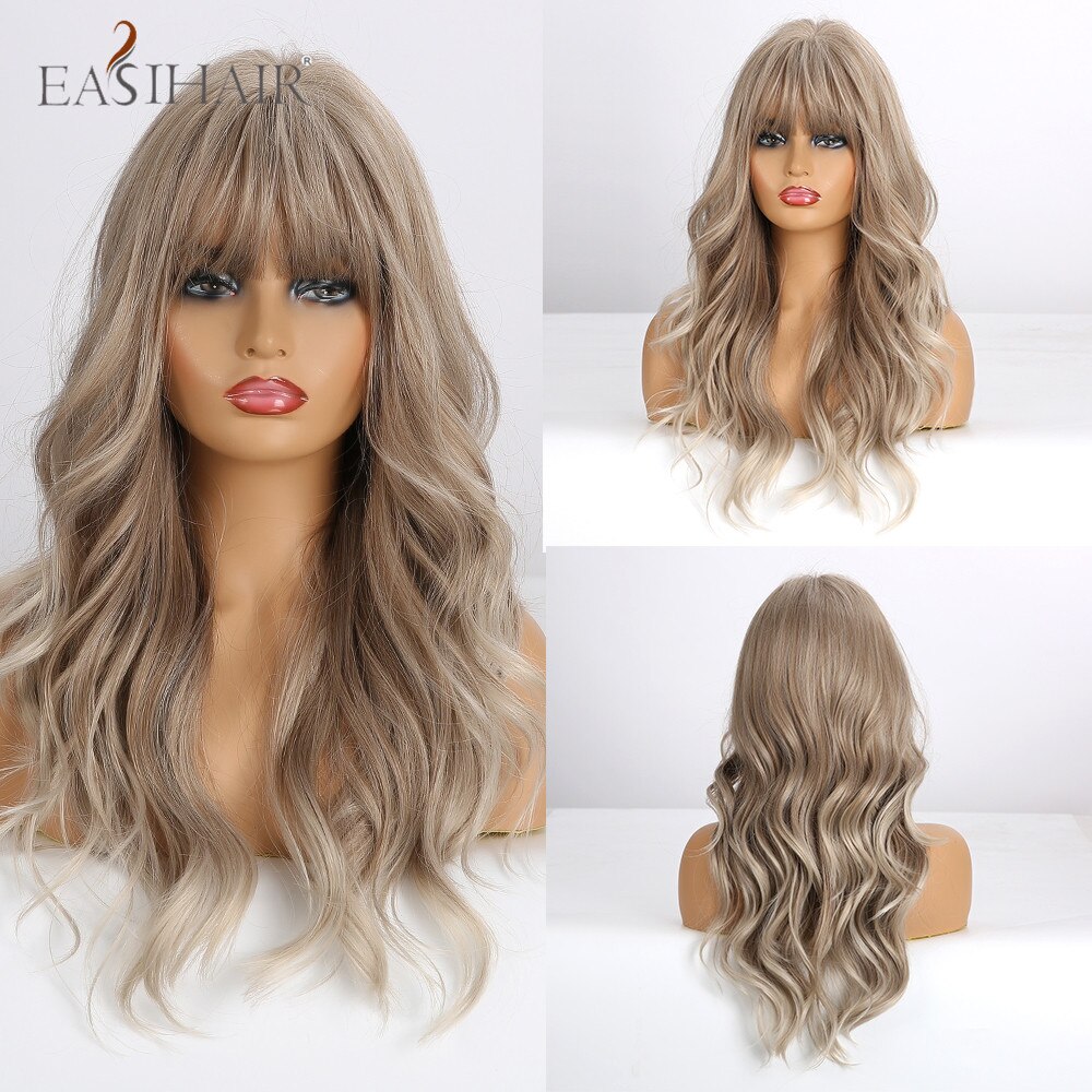 EASIHAIR Long Wavy Mixed Brown Layered Synthetic W... – Grandado