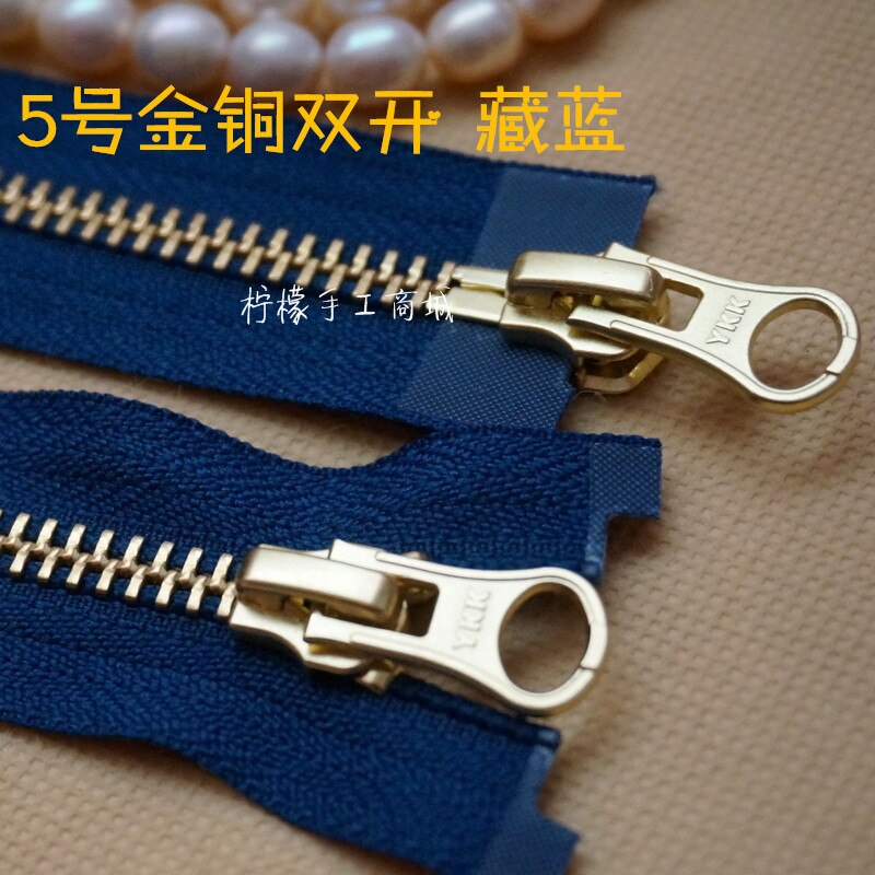 YKK zipper 5 metal gold double open zipper 60-120c... – Vicedeal