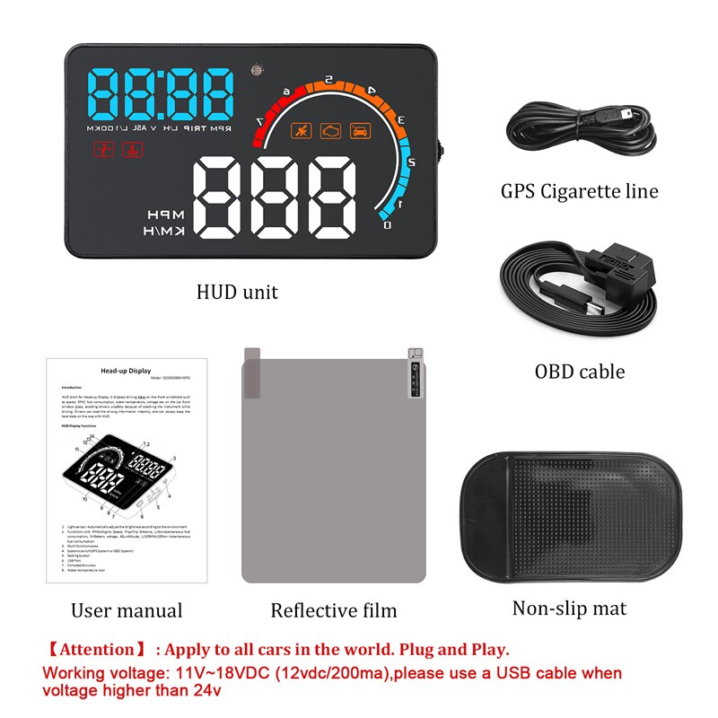 Head-up Display 4 "Universal Car Hub OBD2 / GPS Di... – Vicedeal