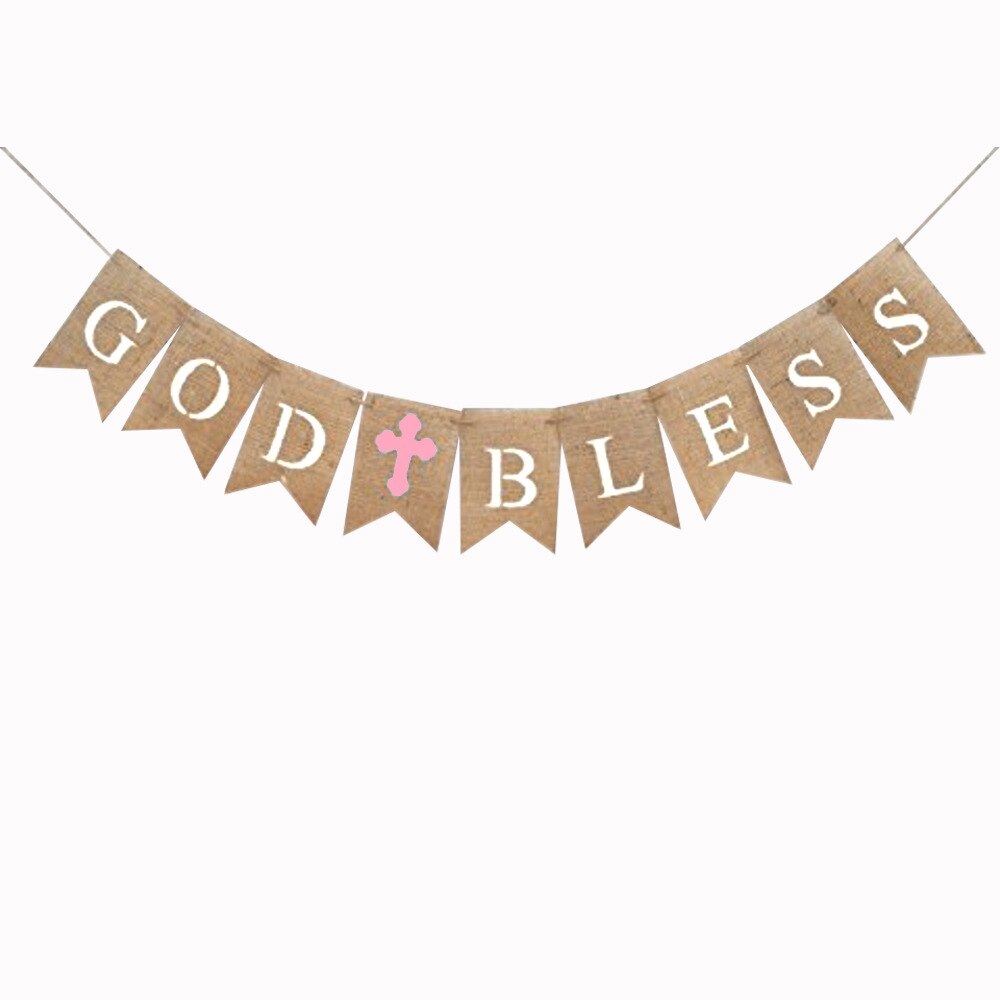 ZLJQ God Bless Banner Burlap Paper Honeycomb Commu... – Grandado
