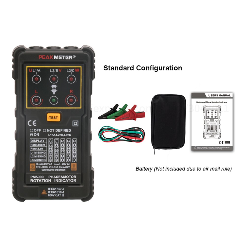 Handheld Drei Phase Rotation Indicator Meter 3 Mot... – Vicedeal