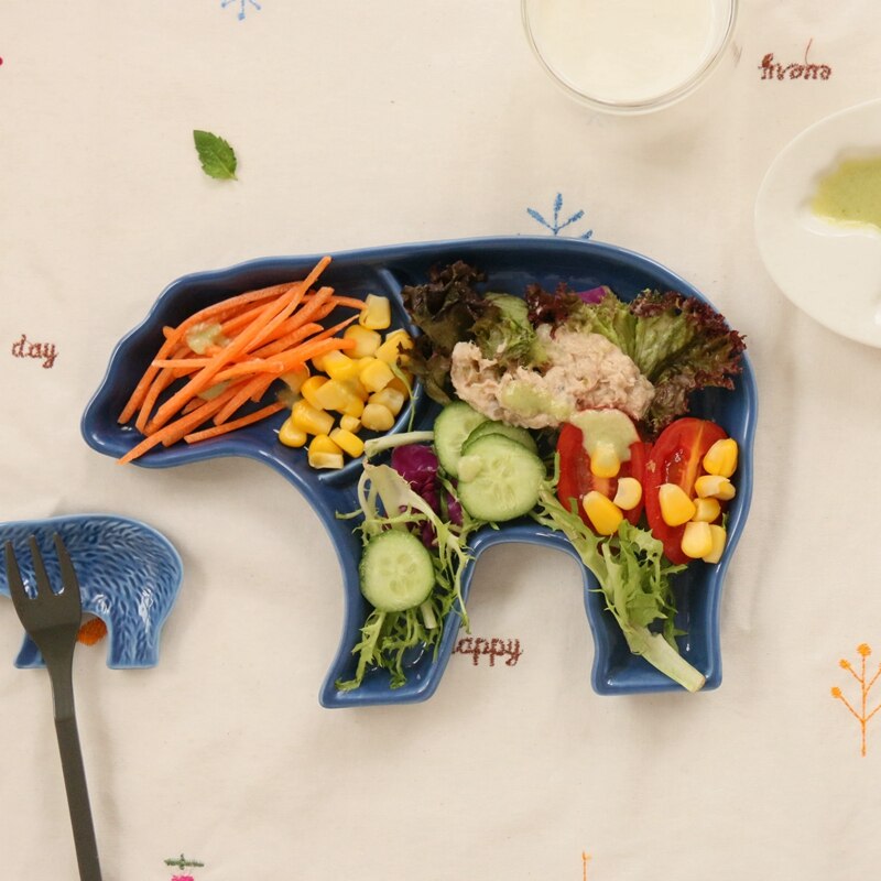 6.5 Inch Blue Children Ceramic Eco-friendly Dishes... – Grandado