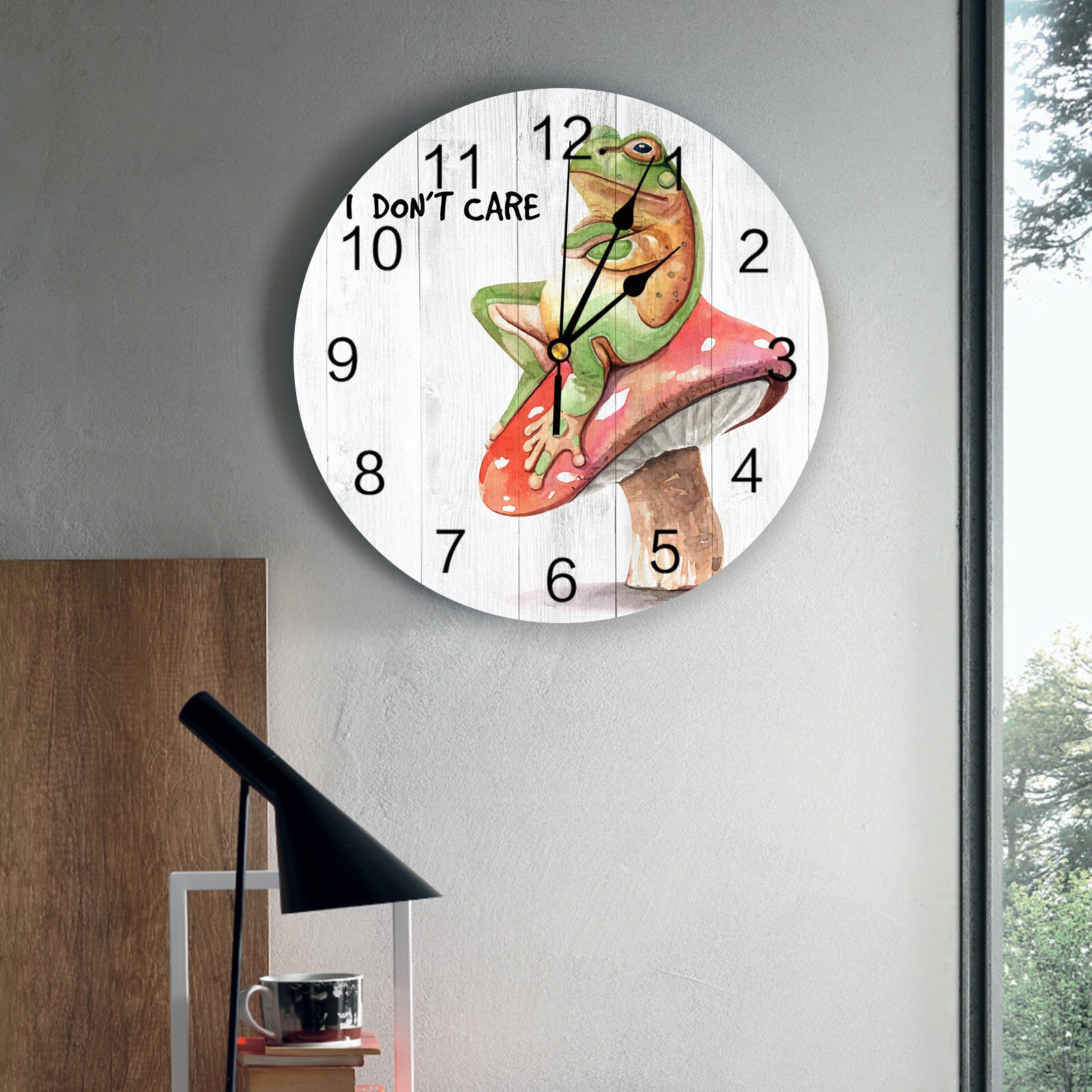 Frog Mushroom I Don'T Care Wall Clock Home Decor B... – Vicedeal
