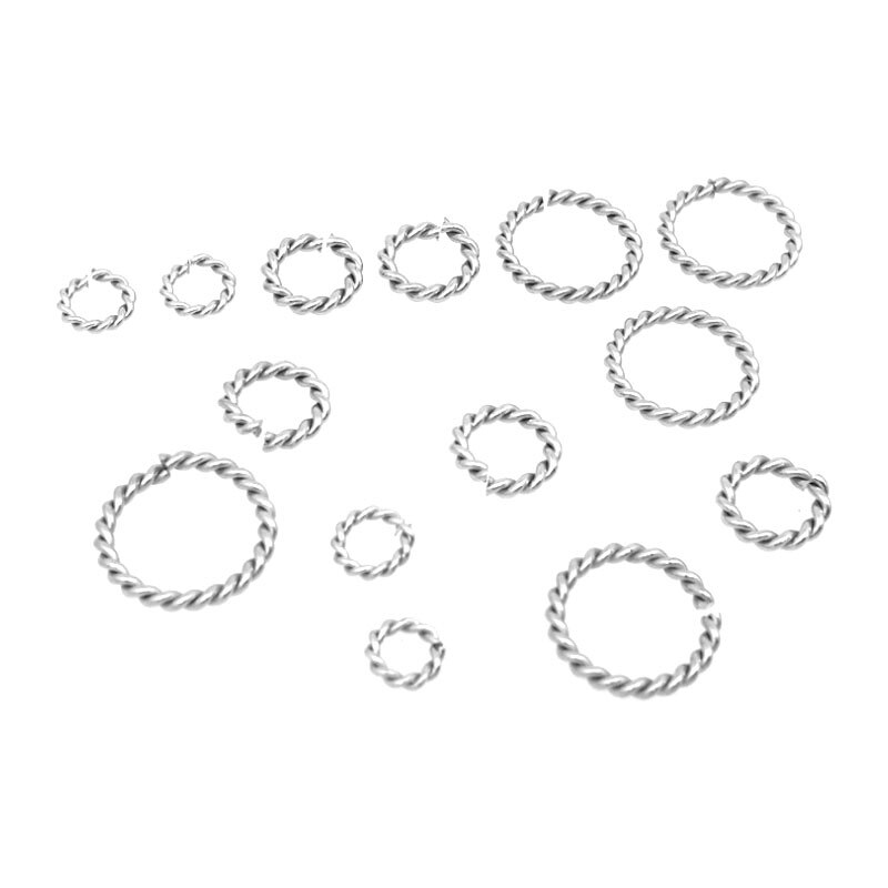 50 stk/parti spiral, åbne springringe i rustfrit s... – Grandado