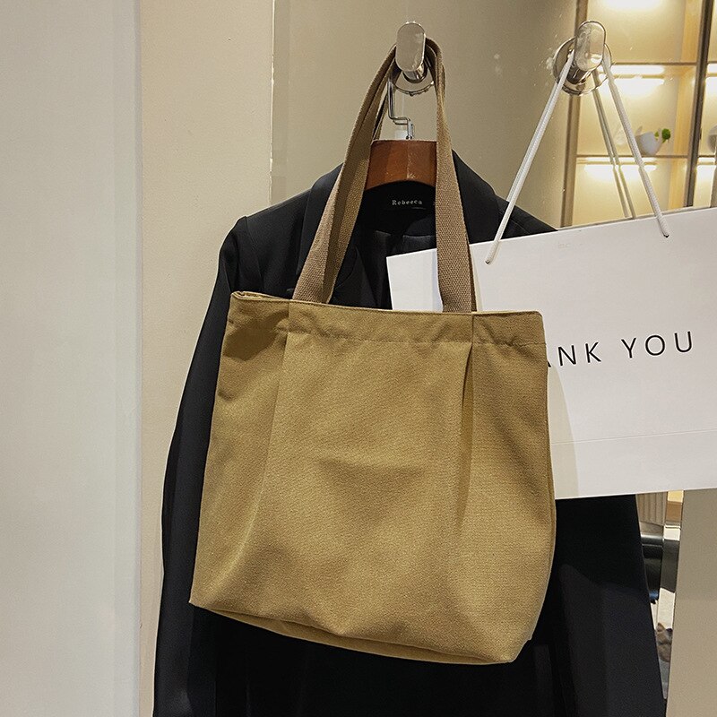 Pure Color Casual Tote Portable Girls Student Shou... – Grandado