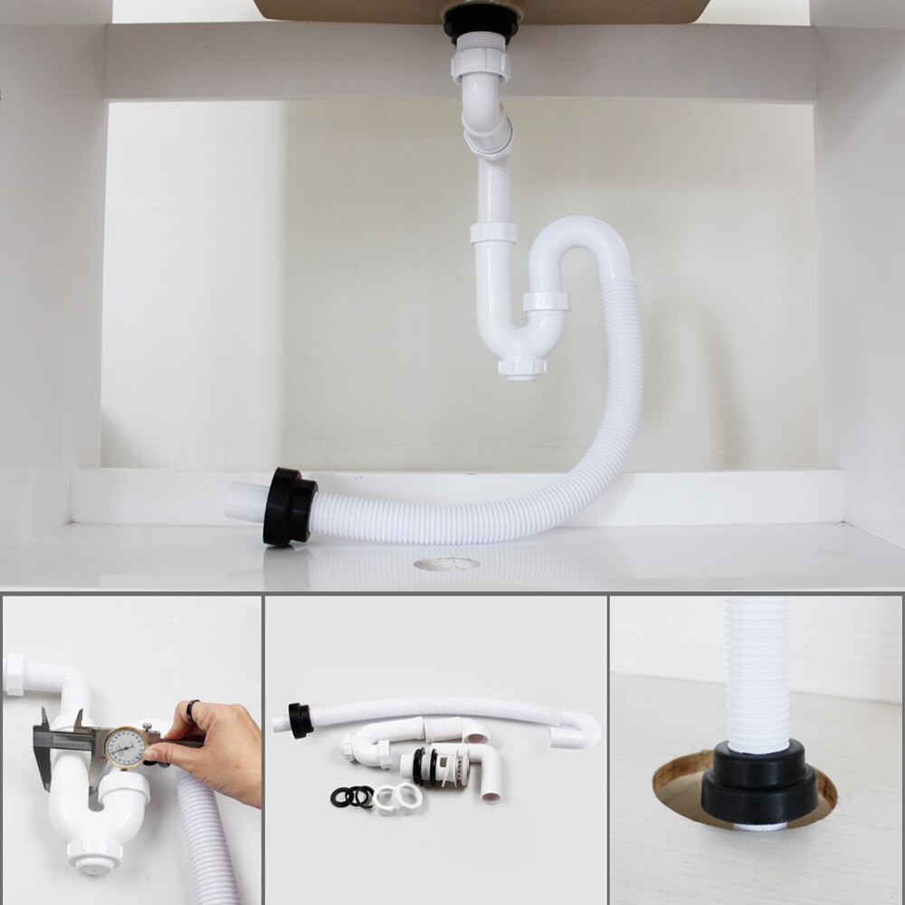 Talea Basin drain waste kit rear-position white ba... – Grandado