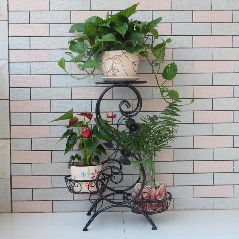 European style wrought iron flower stand Living ro... – Grandado