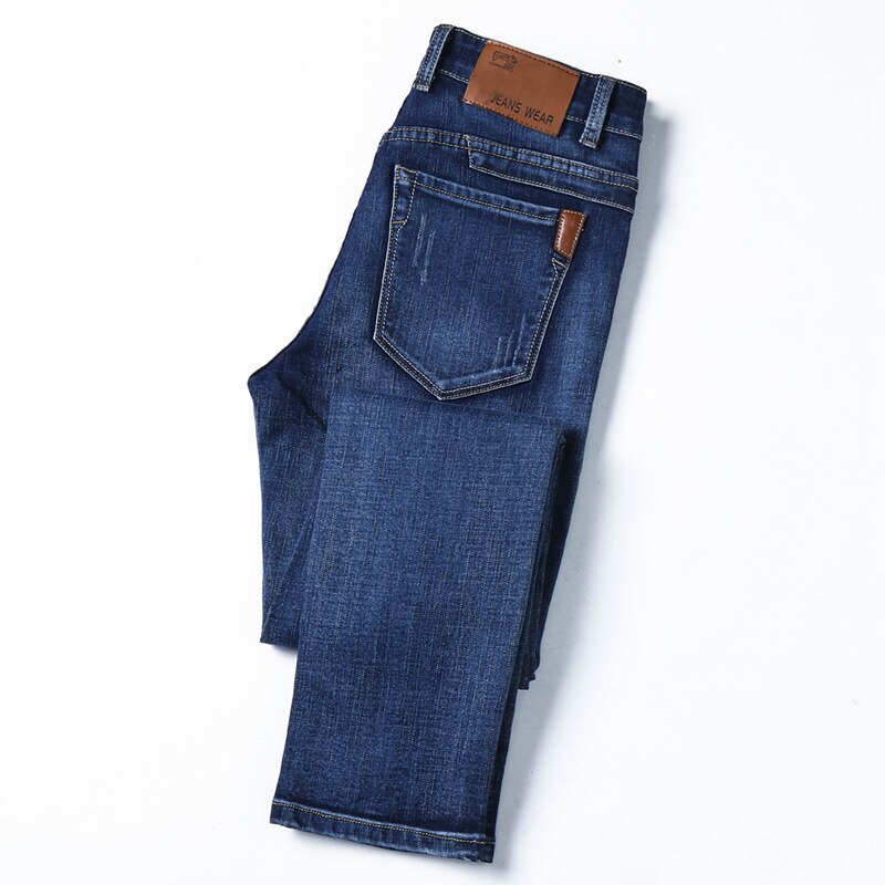 Mens Jeans Straight Denim Pants Men Classic Casual... – Grandado