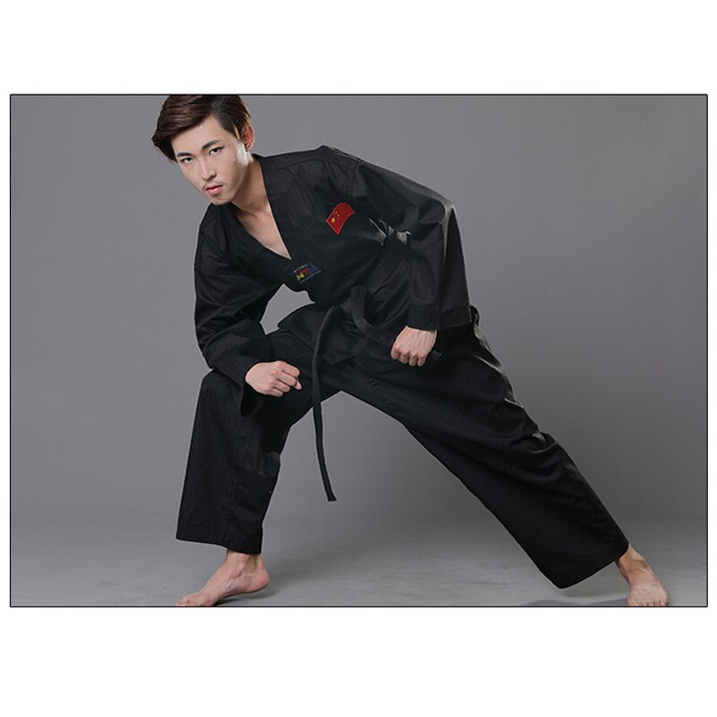 Black Karate Uniform with Waistband Belt Taekwondo... – Grandado
