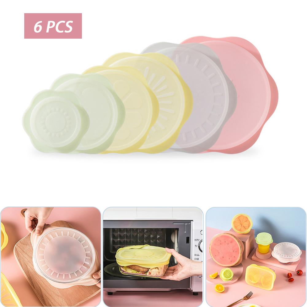 universal lid Silicone food wrap 6pcs Reusable sil... – Grandado