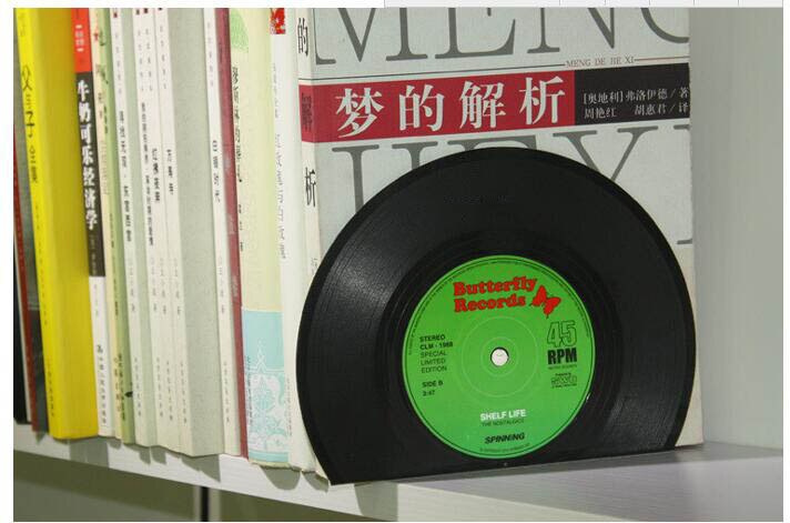 Vintage Vinyl Bookends , CD Records Book Stand for... – Vicedeal
