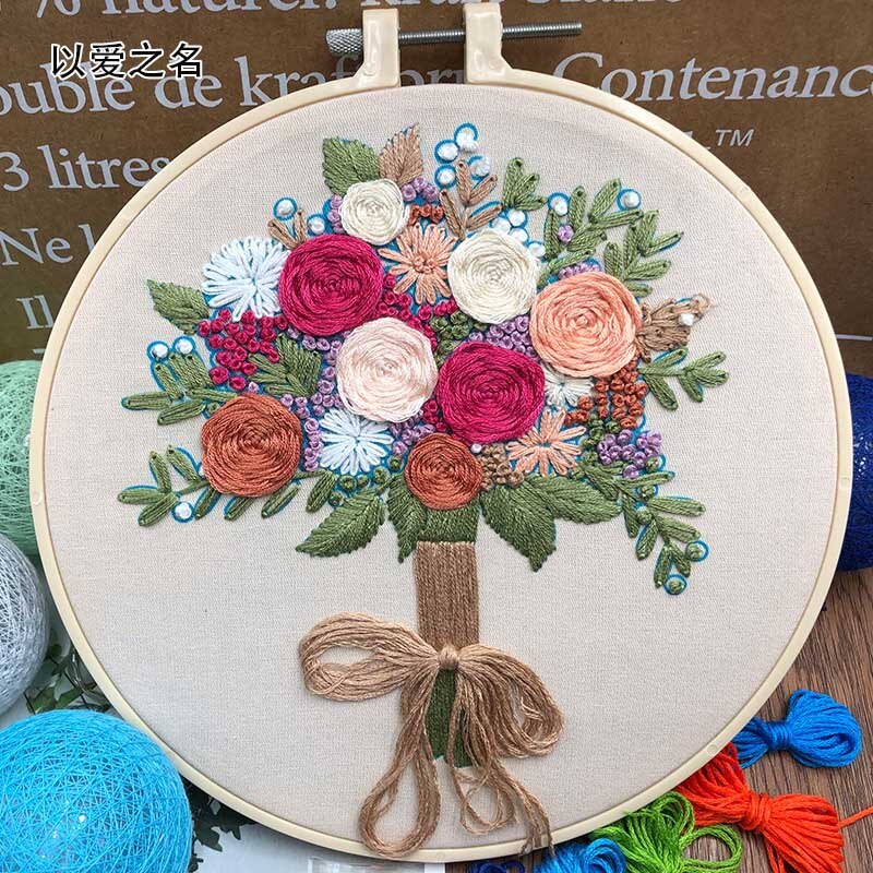 Holding Flowers Wedding Embroidery Kits Beginner C... – Grandado