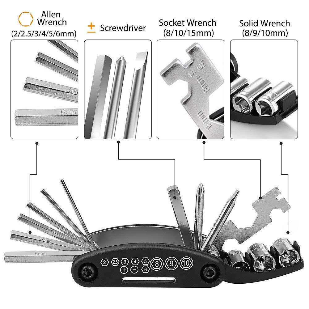 16-In-1 Fiets Reparatie Kit Multi Tool Reparatie F... – Vicedeal