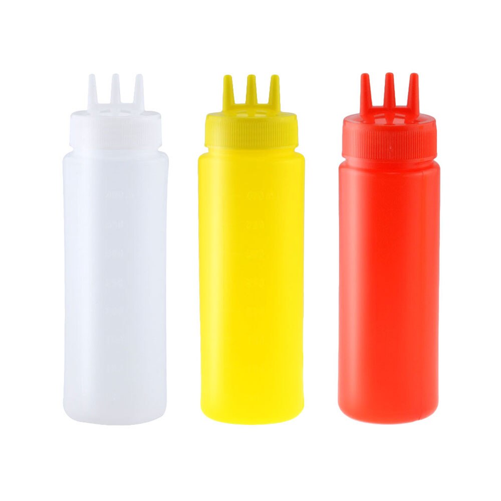 PE Squeeze Bottle Three Holes Condiment Dispenser ... – Vicedeal