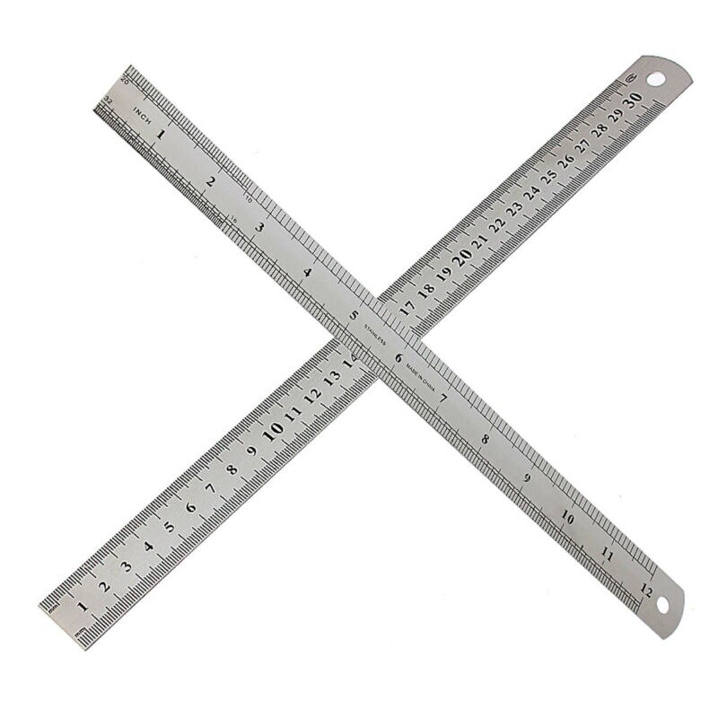 30cm double-sided scale stainless steel ruler meas... – Grandado