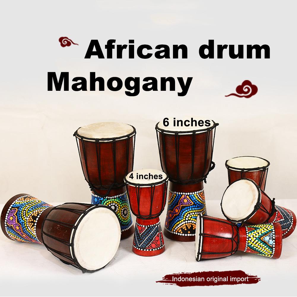 4/6inch Wooden Painted African Hand Drum Percussio... – Vicedeal