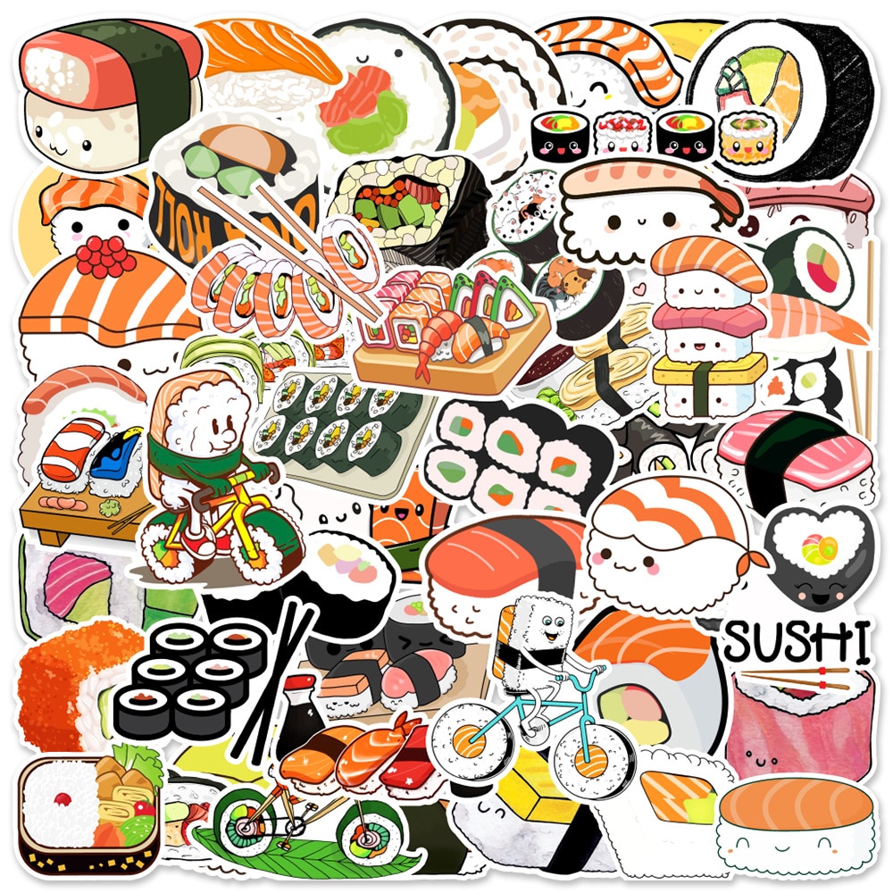 10/50pcs Delicious Food Stickers Cartoon Japanese ... – Grandado