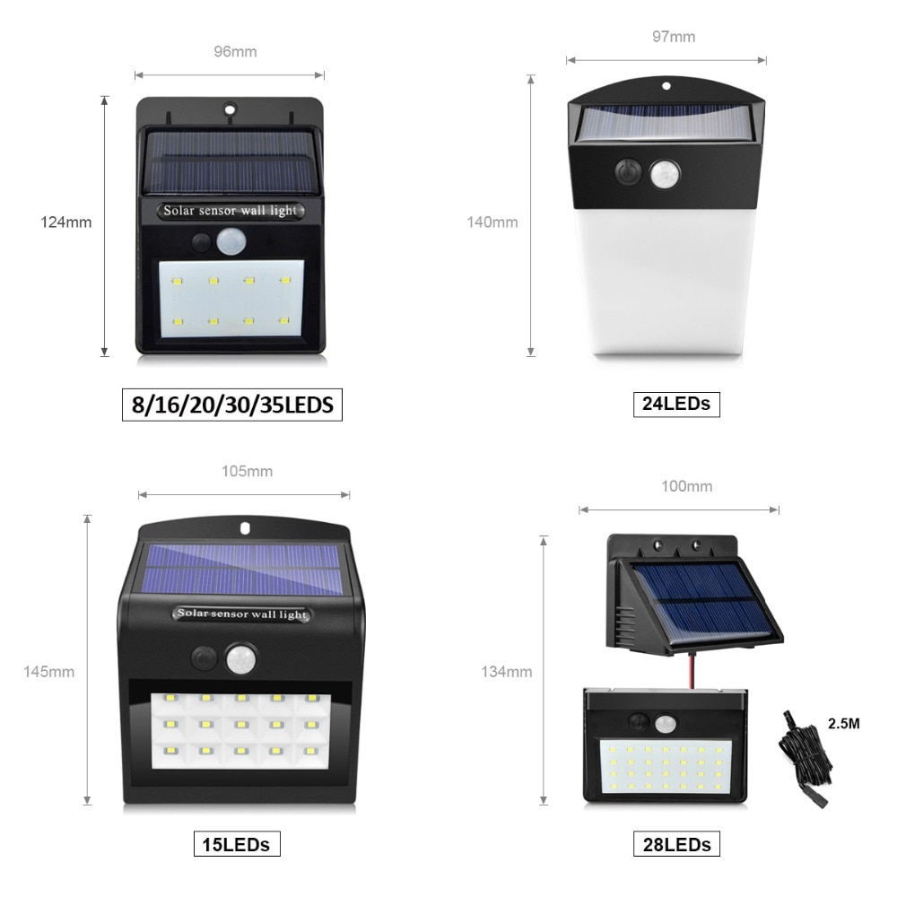 PIR Sensor LED Gazon Lamp Zonne-energie Wandlamp M... – Grandado