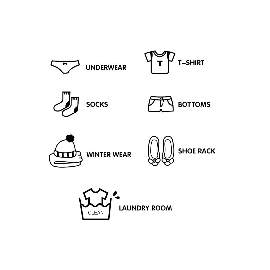 7 Pcs Home Decor Garderobe Logo Sticker Decal Slaa Grandado