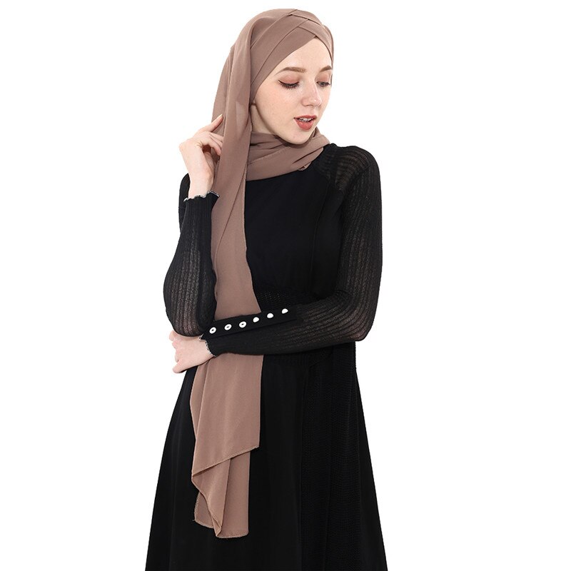 frauen muslimischen chiffon-instant hijab schal fe... – Vicedeal