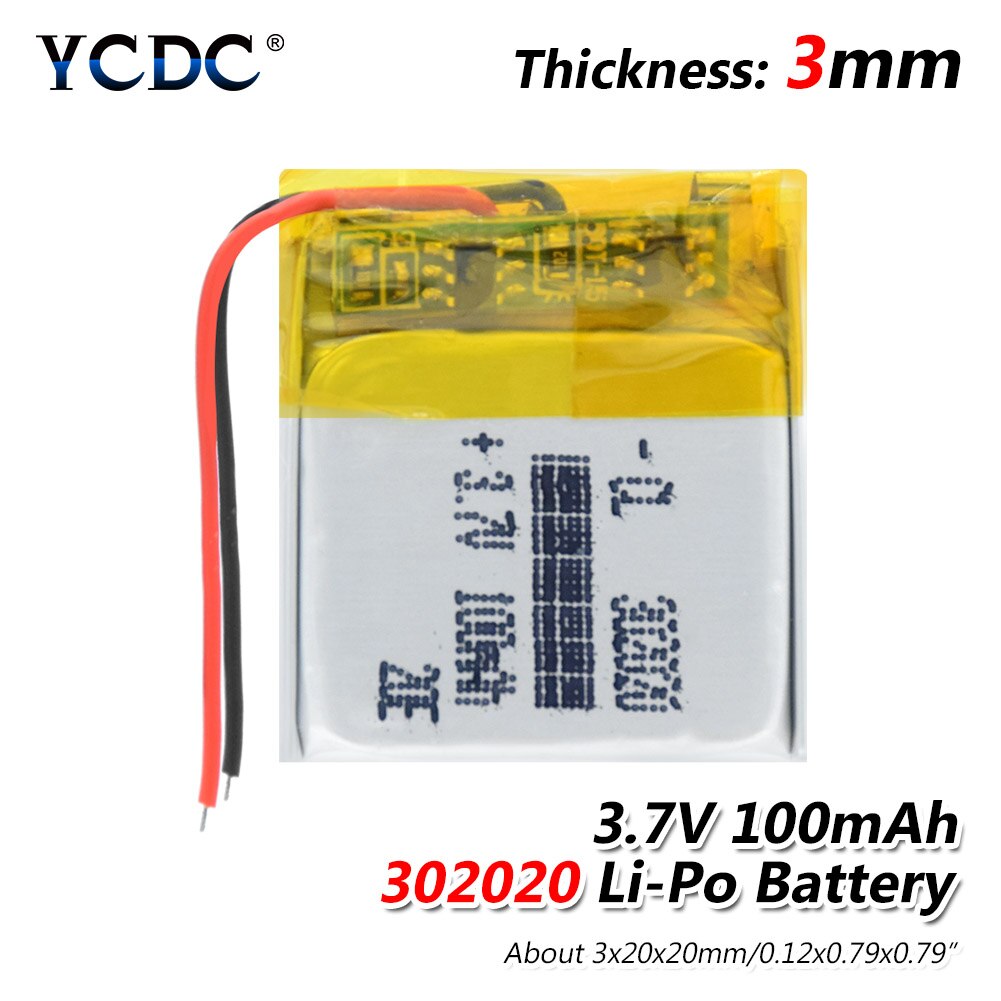 3.7V 302020 100Mah Lithium-Ion Li Ion Polymeer Lip... – Vicedeal