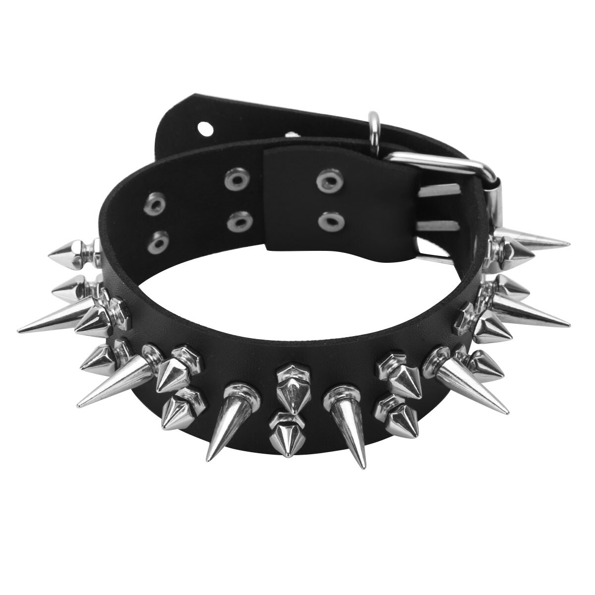 Unisex Spike Choker Punk Collar Goth Necklace Vega... – Grandado