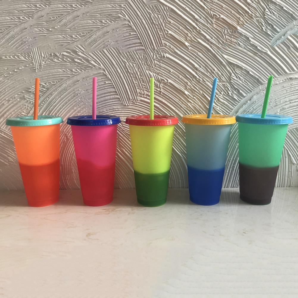 Stro cup Herbruikbare Plastic Temperatuur Kleur Ve... – Vicedeal