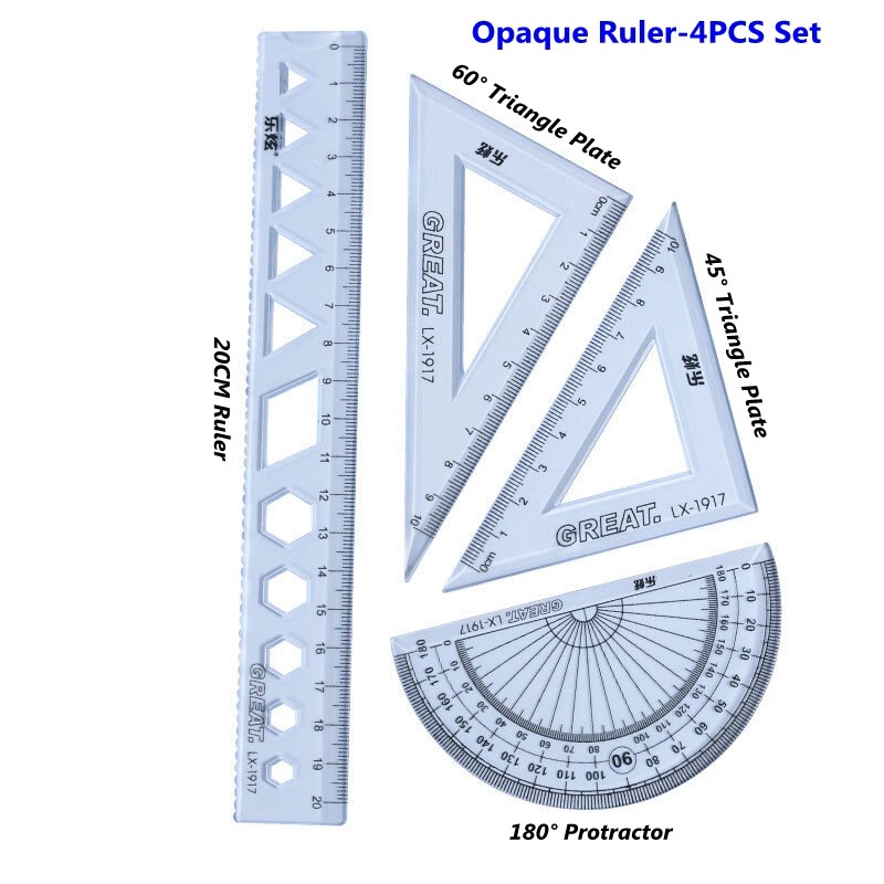 4PCS/Set Drawing Ruler Measurement Geometry Triang... – Grandado