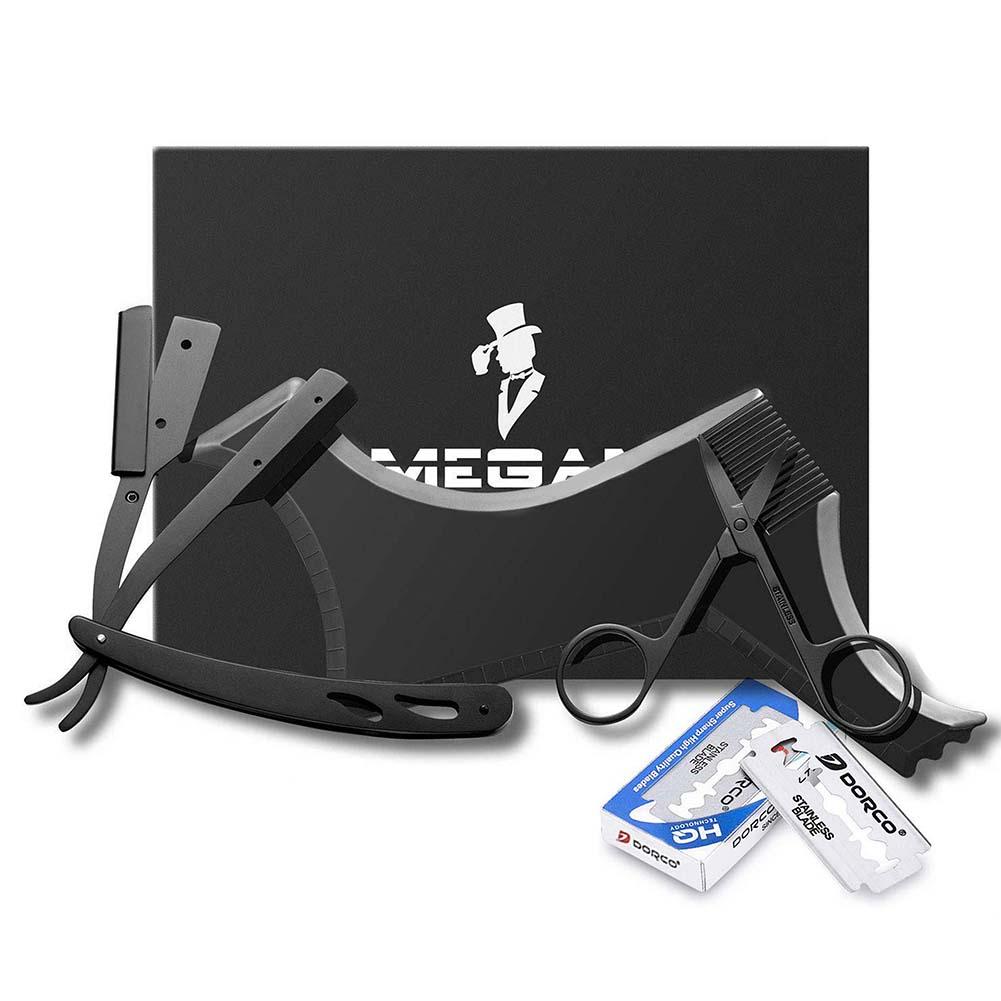 Zwarte Rvs Scheermes Schaar Snor Styling Kam Scher... – Grandado