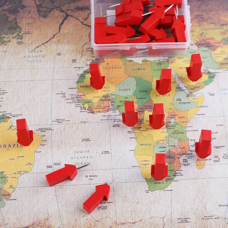 25/50pcs Arrow Map Markers Wooden Pushpins Photo S... – Vicedeal