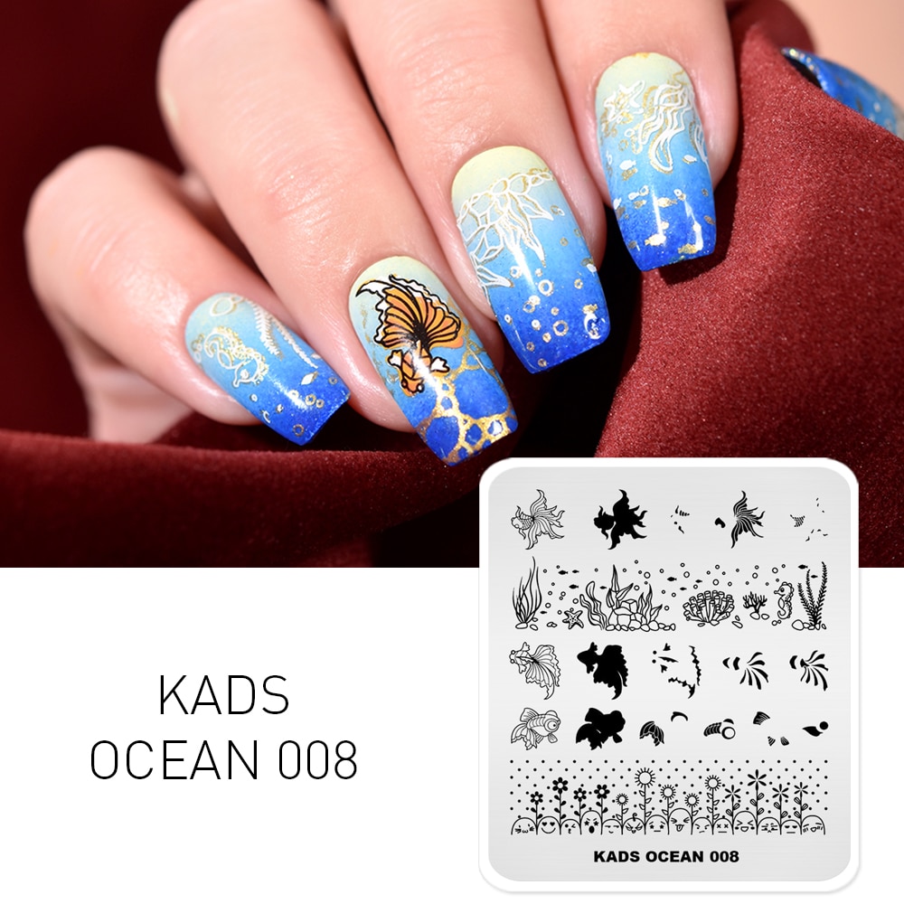 1pc Nail Art Stamping Plates Ocean Creature Patter... – Grandado