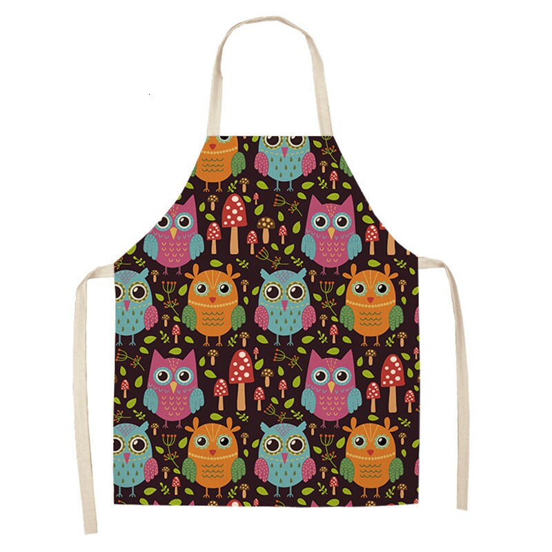 1Pcs Cartoon Owl Printed Kitchen Apron for Woman S... – Grandado