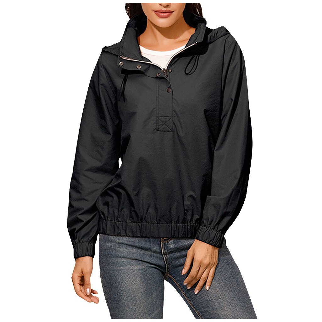 Høst sykkeljakker dame hette vanntett glidelås kor... – Grandado