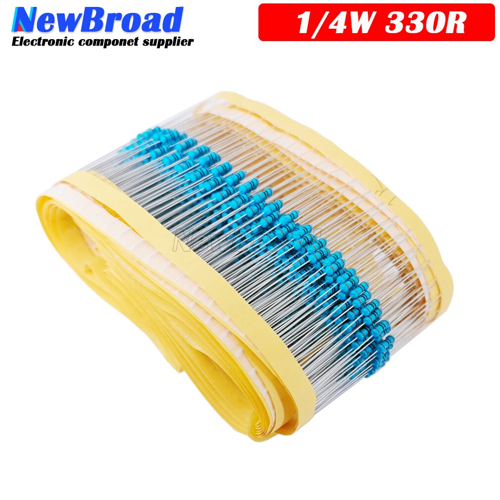 100pcs 330 ohm 1/4W 330R Metal film resistor 1% – Grandado