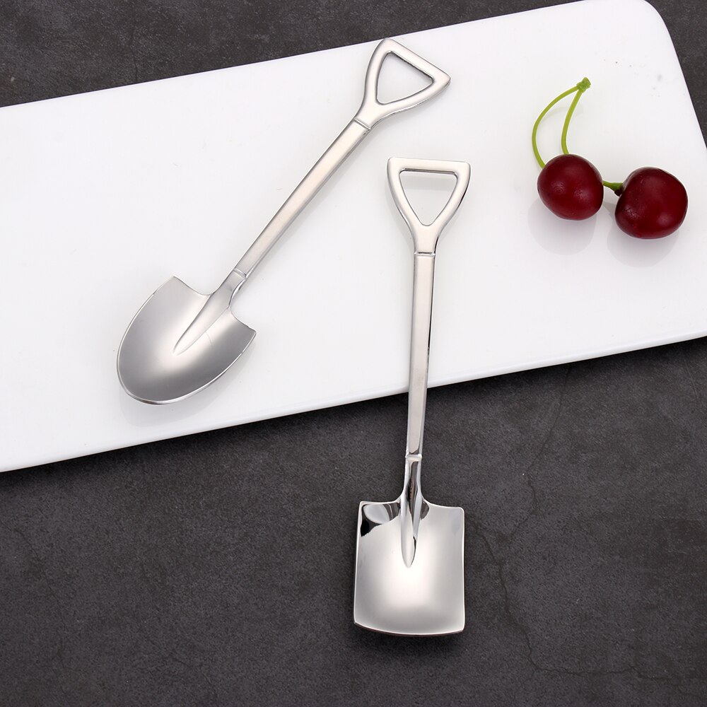 Roestvrijstalen lepel met lange steel, retro schep... – Grandado