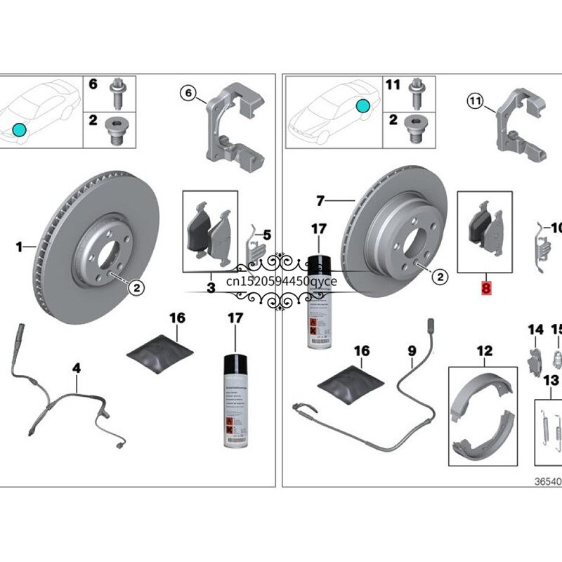 Car rear wheel brake pads X5 E70 X6 E71 F16 X6 40E... – Vicedeal