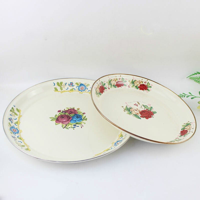 Old-fashioned nostalgic enamel disc, Enamel Tea pl... – Grandado