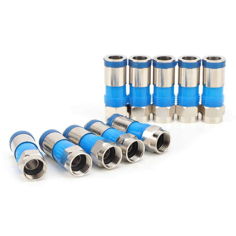 10Pcs RG6 UK Squeezed Type F Connector F Cable Ant... – Grandado