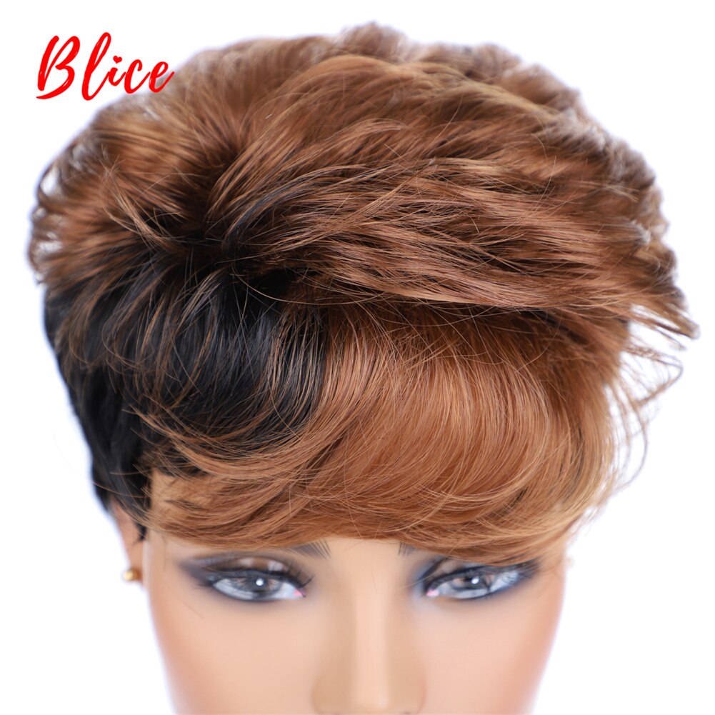 Blice Synthetic Hair Wigs Short Natural Wavy Wigs ... – Grandado