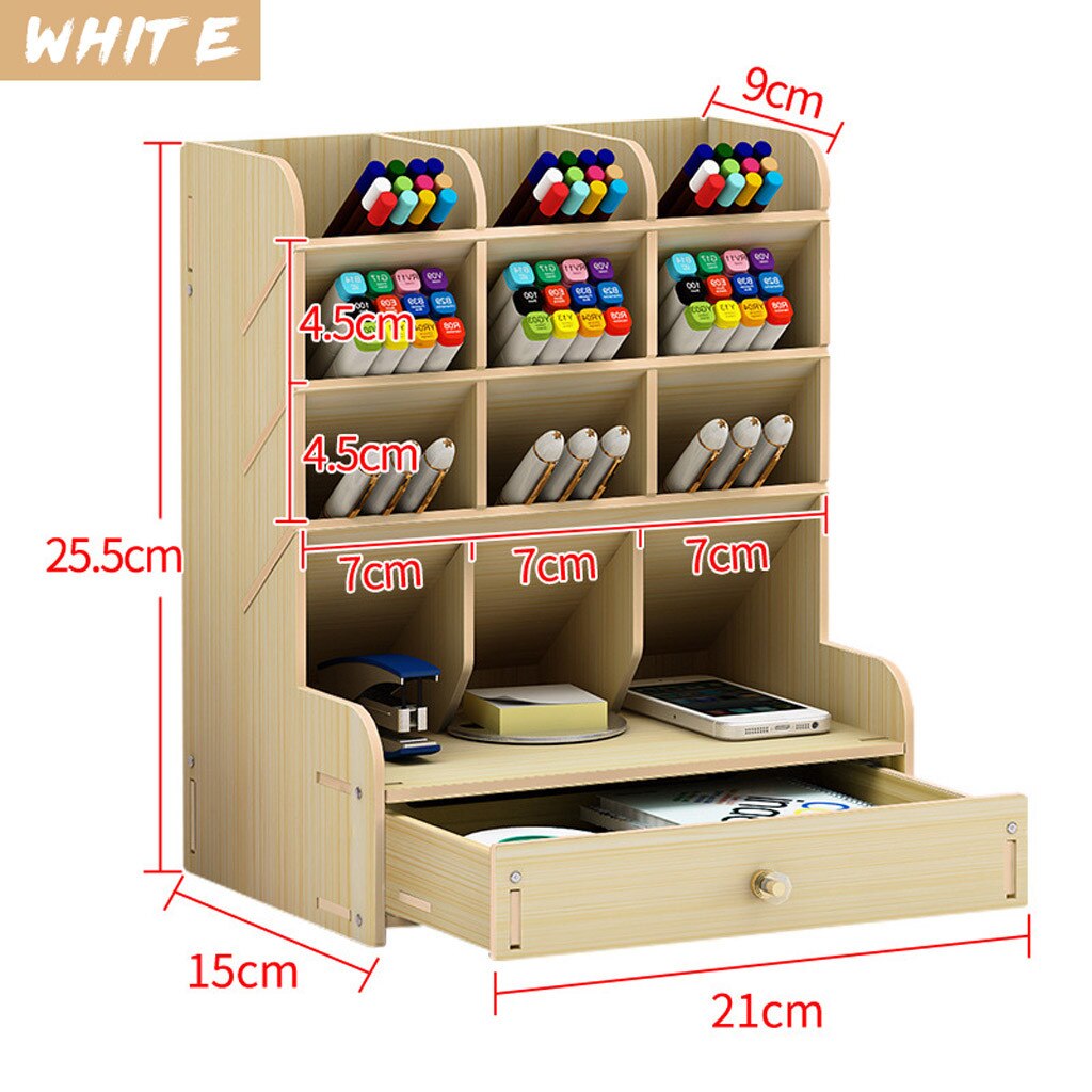 Multi-Function DIY Pen Holder Wooden office Deskto... – Grandado