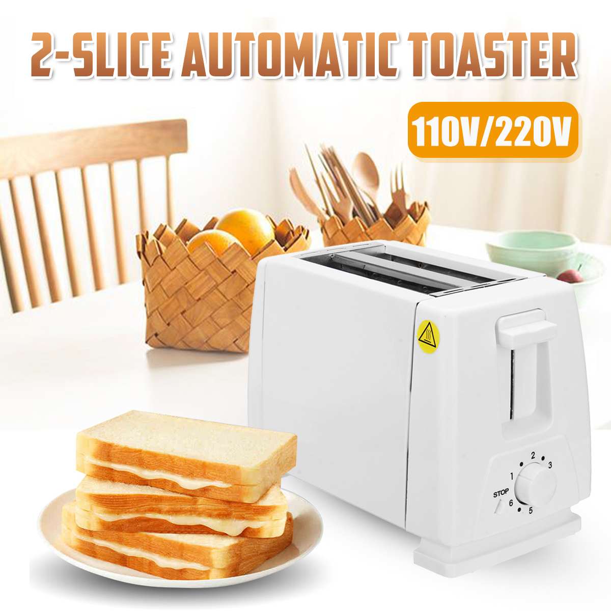 110V/220V Electric Toaster Household 6 Gears Autom... – Vicedeal